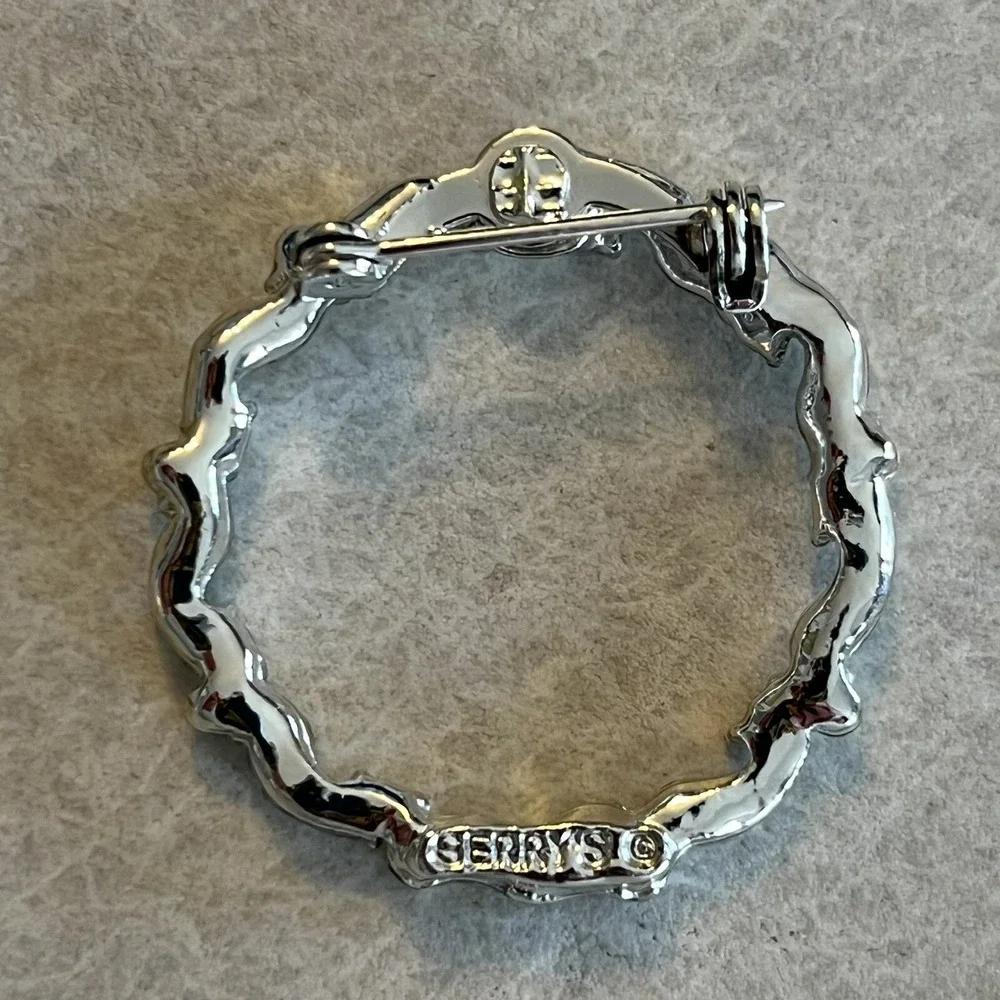 Serry’s | Jewelry | Vintage Serrys Round Pin Silver Like With Clear ...